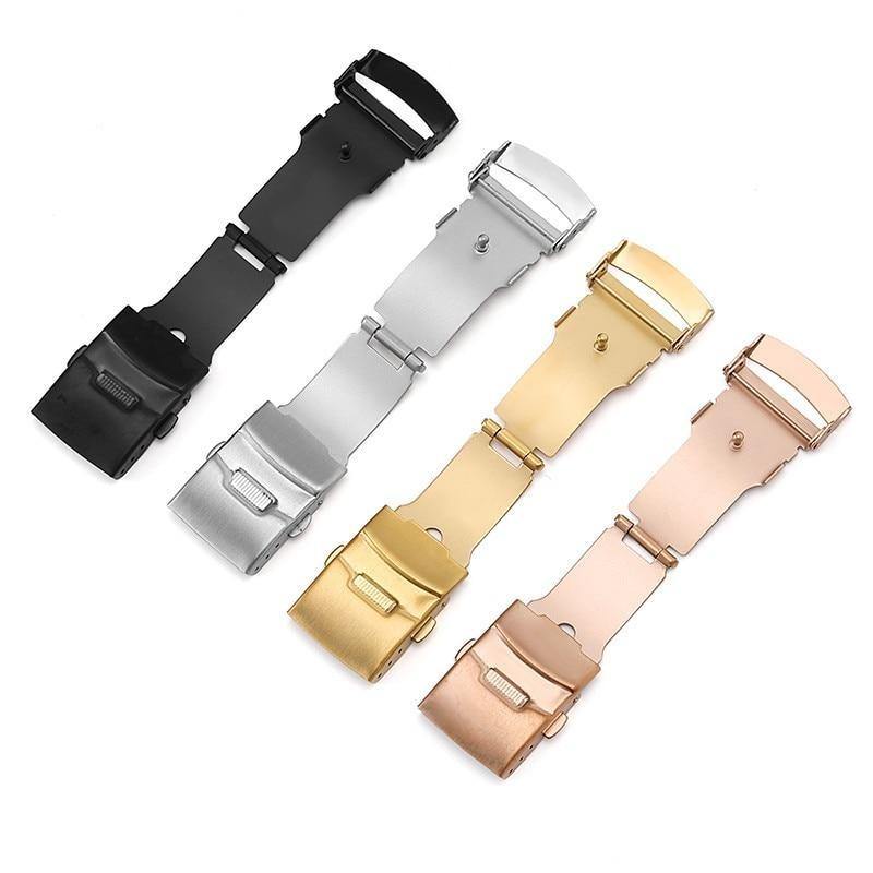 Folding Buckle with Safety Button - Shop Now! | watchband.direct