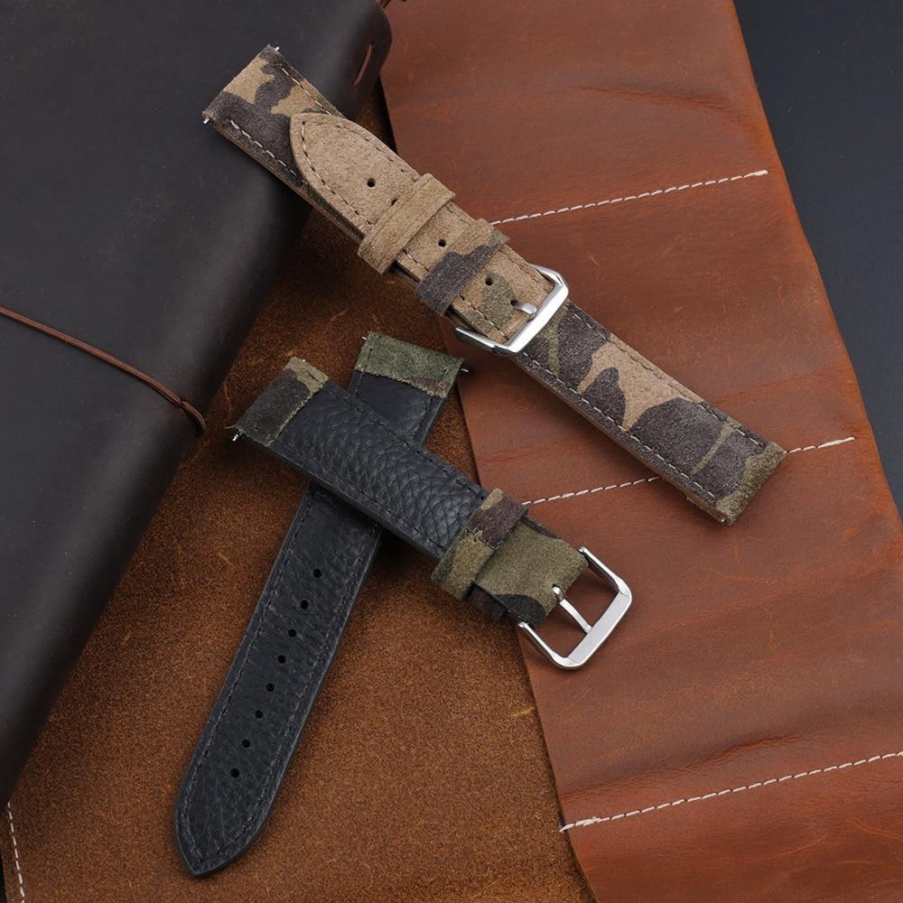 Suede Camo Watch Strap - Genuine Leather | watchband.direct